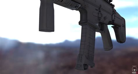 Game Ready FN SCAR L CQC Assault Rifle With LOD S D Model