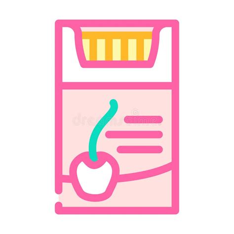 Cherry Flavored Cigarettes Color Icon Vector Illustration Stock Vector