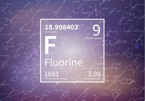 Premium Vector Fluorine Chemical Element With First Ionization Energy