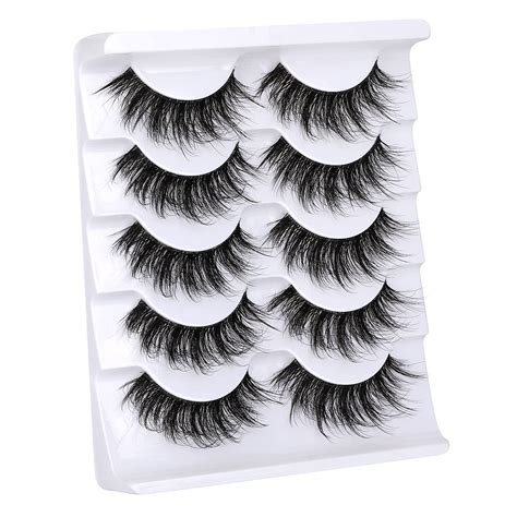 Newcally 5d Wispy Mink Lashes 5 Pairs Pack Natural Look Thick