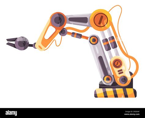 articulated robotic arm technology industrial automatic machine manufacture illustration stock