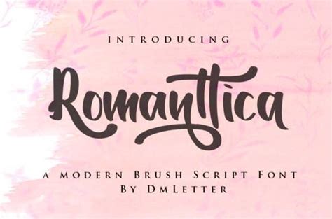 romanttica modern brush script font