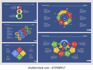 Five Workflow Slide Templates Set Stock Vector Royalty Free Shutterstock