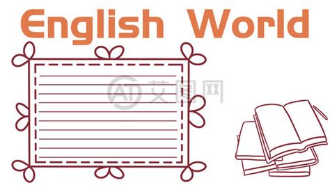 英语手抄报黑白模板线稿图片高清图片素材