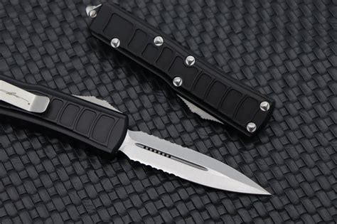Microtech Utx 85 2 Stepside De Stonewash Partial Serrated Signature S