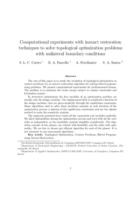 Pdf Computational Experiments With Inexact Restoration Techniques To