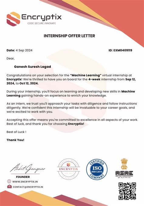 I Am Thrilled To Share That I Have Been Selected For A Virtual Machine Learning Internship At