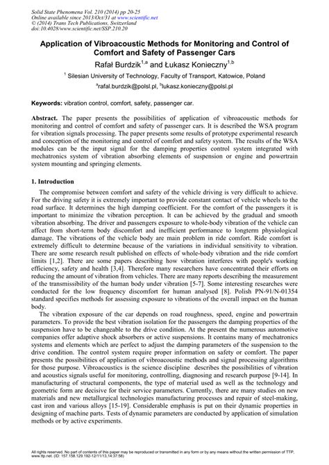 Pdf Application Of Vibroacoustic Methods For Monitoring And Control