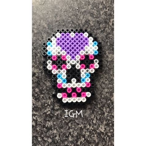 Sugar Skull Hama Beads Perler Bead Disney Perler Beads Designs