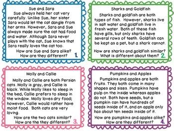 Compare And Contrast Task Cards By Fun In Room 603 TpT