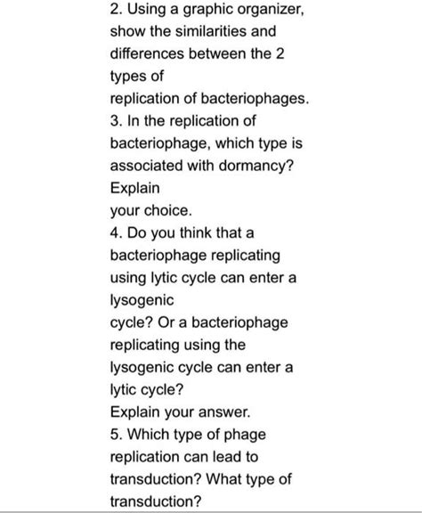 Solved 2 Using A Graphic Organizer Show The Similarities And Differences Between The 2 Types