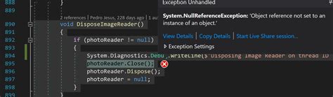 [bug] fatal nullreferenceexception while disposing imagereader · issue