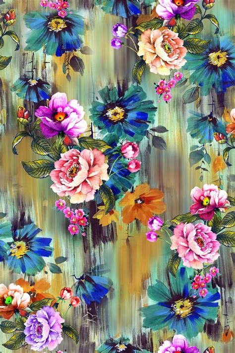 Blisse Design Studio PAINTING Flower Design Digital Print 2