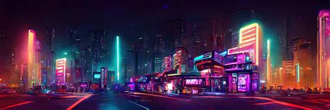 Premium Photo Cyberpunk City Street Night View Futuristic City
