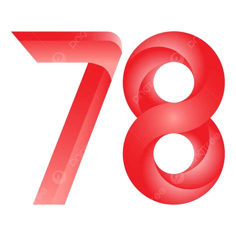 รูปโลโก้เลข 78 สีแดง เวกเตอร์ Png 78 หมายเลข วันประกาศอิสรภาพของชาว