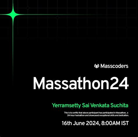 yerramsetty sai venkata suchita on linkedin massathon