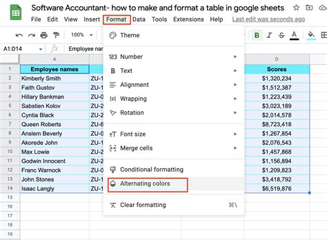 How To Make And Format A Table In Google Sheets