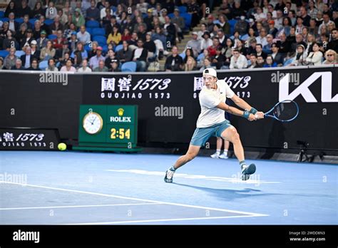 Melbourne Australia 18th Jan 2024 Arthur Cazaux Of France During