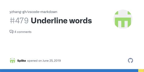Underline Words Issue 479 Yzhang Gh Vscode Markdown GitHub