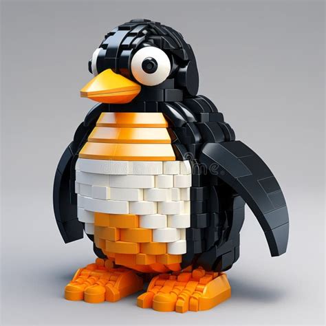 Realistic 3d Lego Penguin With Vray Tracing And Multilayered Texture