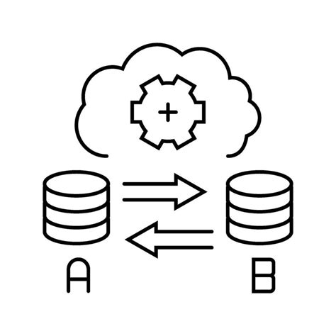 Replicación Base De Datos Línea Icono Vector Ilustración 35455450