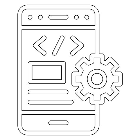 Premium Vector Mobile Coding Vector Icon Illustration Of Coding And