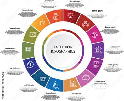 Collection Of Vector Circle Chart Infographic Templates For