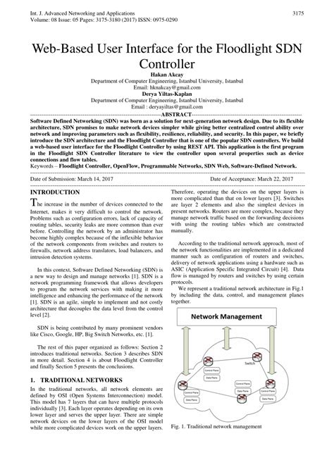 Pdf Web Based User Interface For The Floodlight Sdn Controller