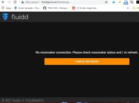 No Moonraker Connection Please Check Moonraker Status And Or Refresh