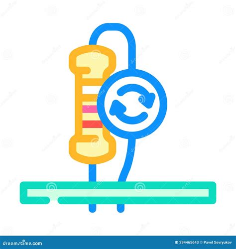 Resistor Replacement Electronics Color Icon Vector Illustration Stock