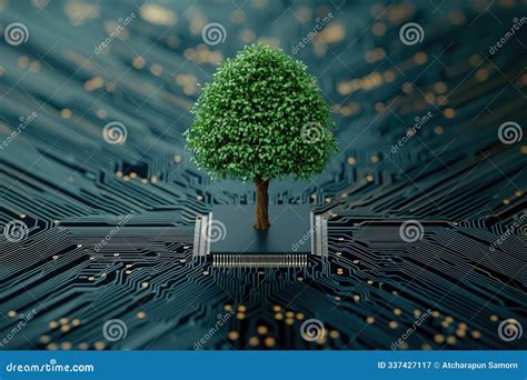Tree Growing From Computer Motherboard Concept Stock Image Image Of Circuit System 337427117