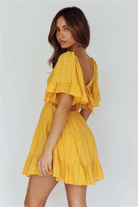 Shop The Sigourney Shirred Bust Dress Yellow