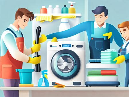A Man And Two Men Are Washing A Washing Machine Image And Design Id