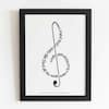 DIGITAL Psalm 98 Music Treble Clef Bible Verse Word Art Print For