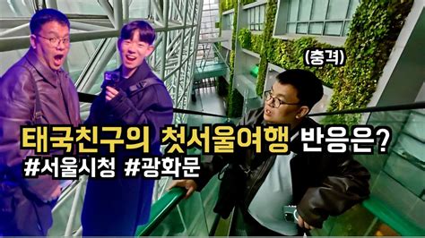 영하인데 반팔 태국 친구와 서울 시청 투어 정동전망대 하이커 그라운드 와플 먹방 🇰🇷 Youtube