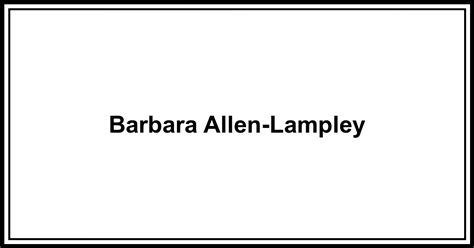 Obituary Barbara Allen Lampley