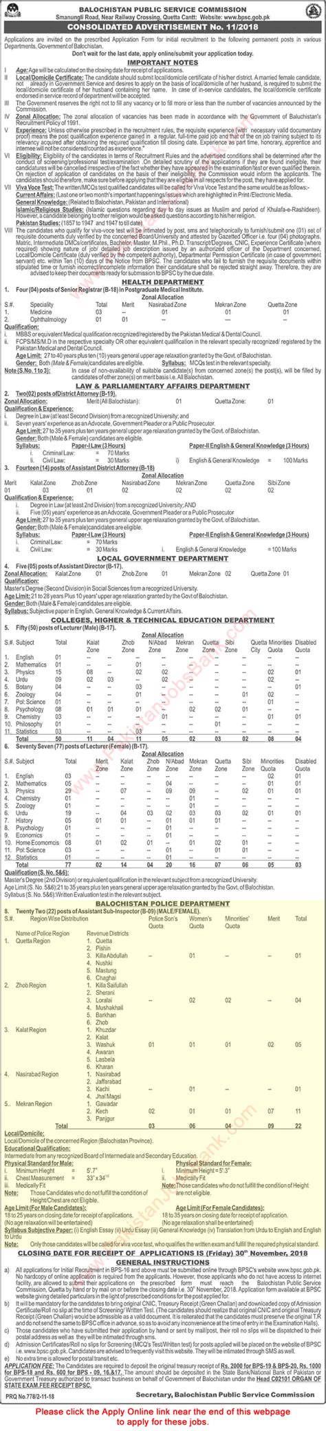 Asi Jobs In Balochistan Police November 2018 Assistant Sub Inspectors