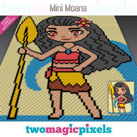 Mini Moana C2c Graph Sc Graph Cross Stitch Graph By Two Magic Pixels
