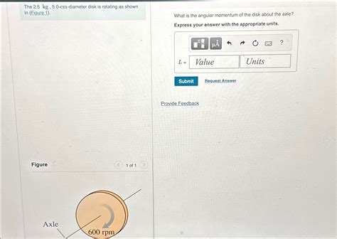 Solved The 25kg 50 Cm Diameter Disk Is Rotating As Shown