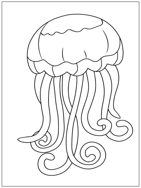 Easy Jellyfish Coloring Pages