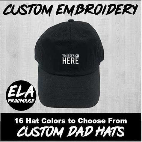 Black Personalized Embroidered Dad Hat Design Your Own Unstructured