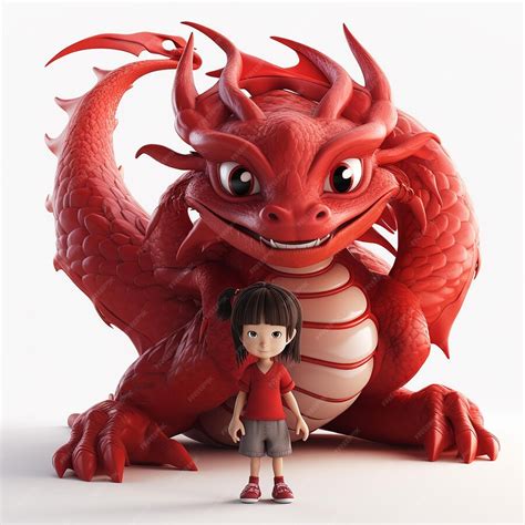 Premium Photo 3d Rendered A Cute Anime Girl With A Red Japanese