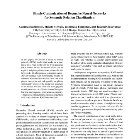 Simple Customization Of Recursive Neural Networks For Semantic Relation