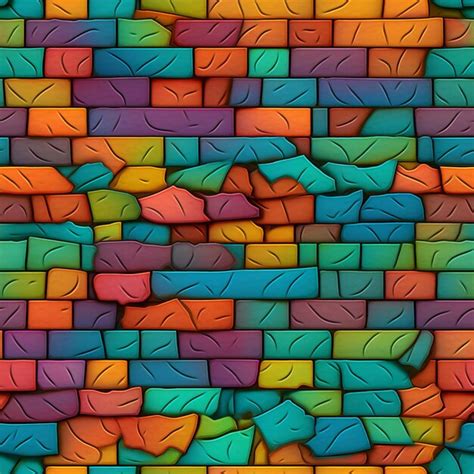 Premium Photo A Close Up Of A Colorful Tile Pattern With A Lot Of Leaves Generative Ai