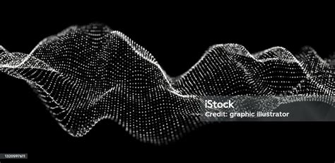 추상기술 배경 디지털 흰색 입자 파동 사운드 구조 시각화 플로우 점 풍경 0명에 대한 스톡 벡터 아트 및 기타 이미지 0명 3차원 형태 가리키기 Istock