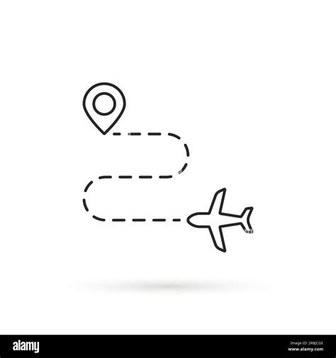 Simple Thin Line Route Like Travel Destination Stock Vector Image And Art