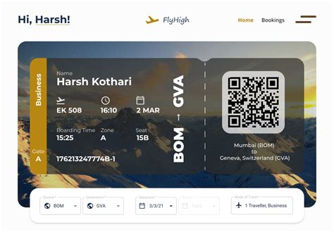 Flyhigh Flight Booking Web Ui On Behance
