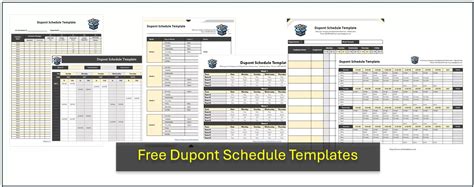 Free Dupont Schedule Templates Schedules Box