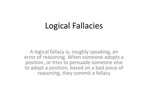 Ppt Logical Fallacies Powerpoint Presentation Free Download Id2500369