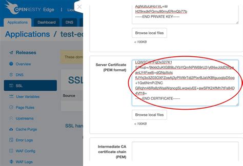 Upload SSL Certificates For HTTPS Sites In OpenResty Edge OpenResty
